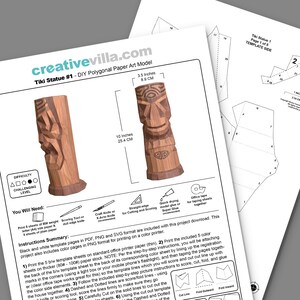 Tiki Statue #1 - DIY Polygonal Paper Art Model Template, Paper Craft - Etsy