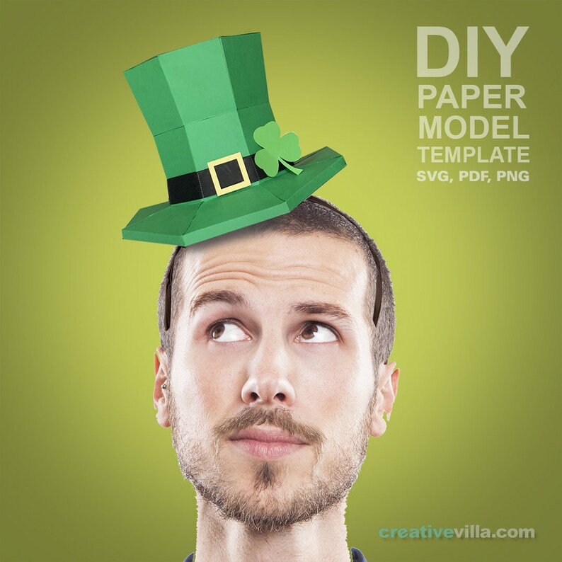 Mini Top Hat Head Bands - DIY Low Poly Paper Model Template, Paper ...