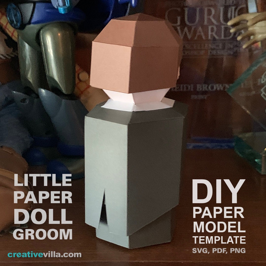 DIY Paper Groom Doll: Low Poly Papercraft Template (digital Download ...