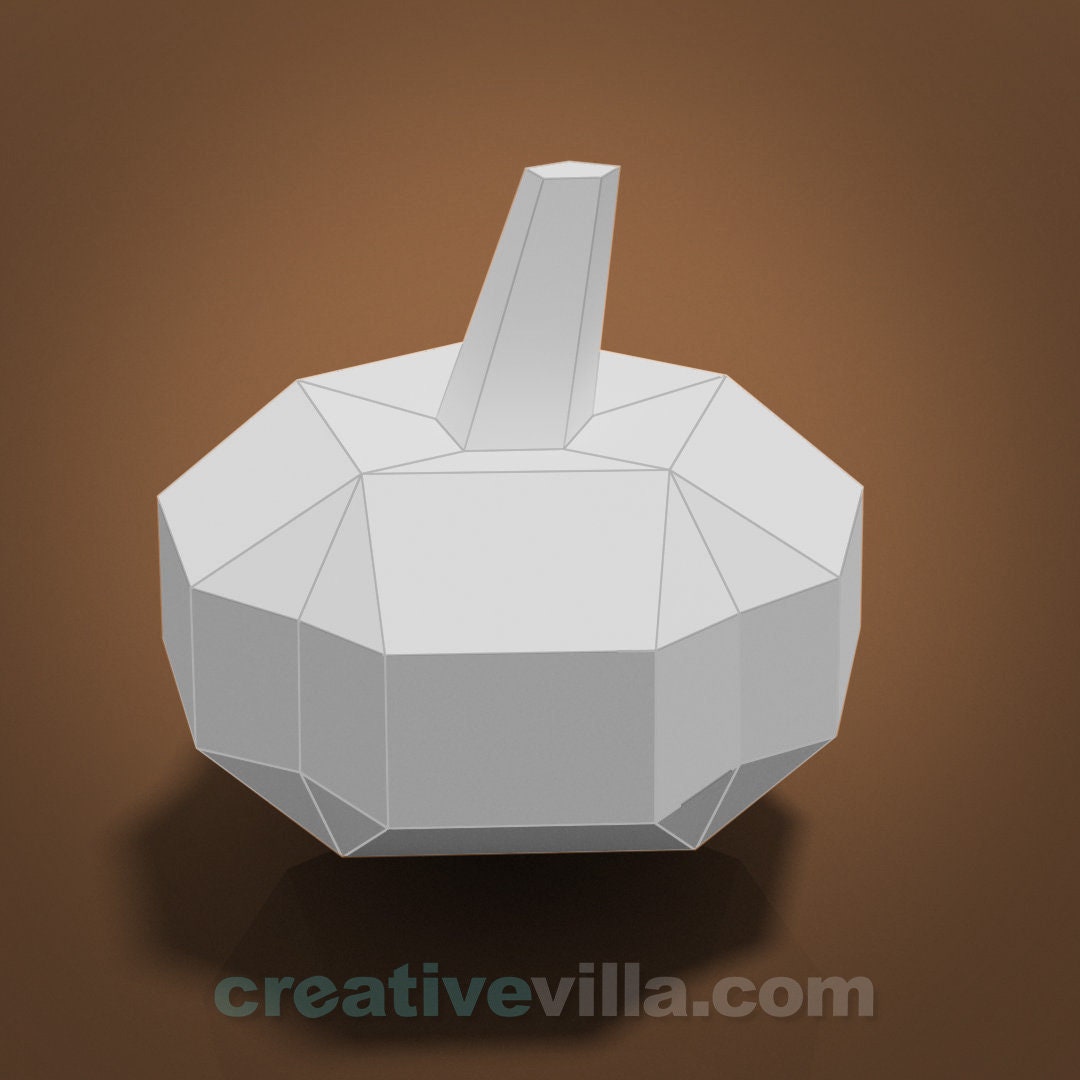 Pumpkin Simple Low Poly Paper Model Template - Etsy