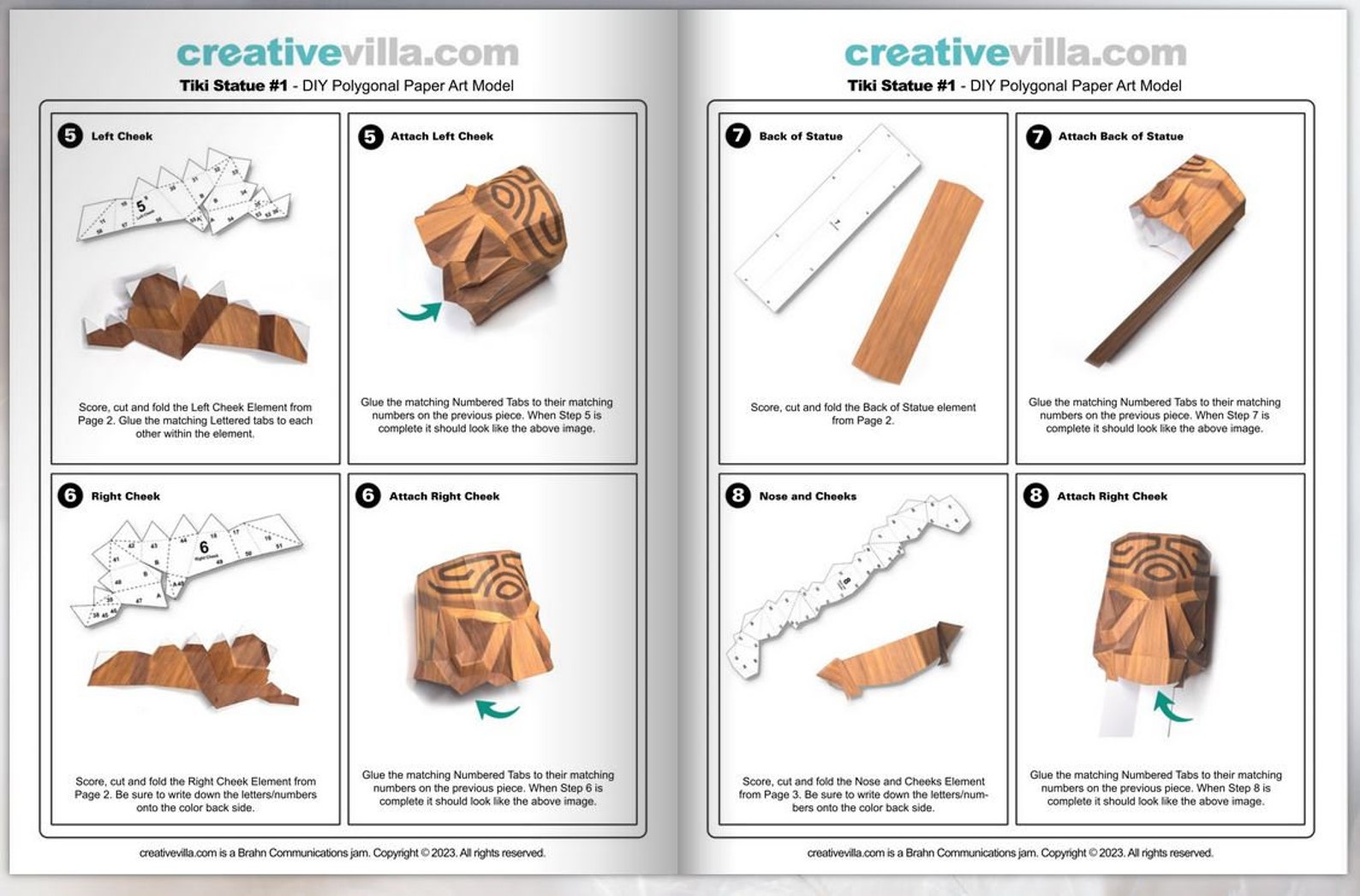 Tiki Statue #1 - DIY Polygonal Paper Art Model Template, Paper Craft - Etsy