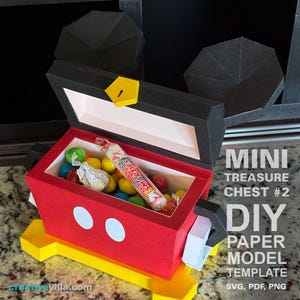 Mini Treasure Chest #2 - DIY Polygonal Paper Art Model Template, Paper ...