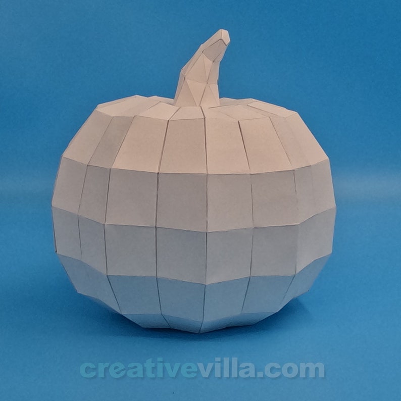 Pumpkin Illuminated Low Poly Paper Model Template - Etsy