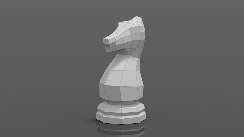 Giant Chess Piece Knight DIY Low Poly Paper Model Template - Etsy