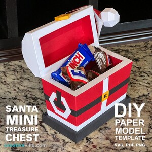 Santa Claus Mini Treasure Chest - DIY Polygonal Paper Art Model ...