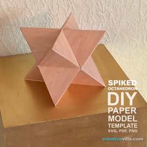 Spiked Octahedron 3D Shape - DIY Low Poly Paper Model Template, Paper ...