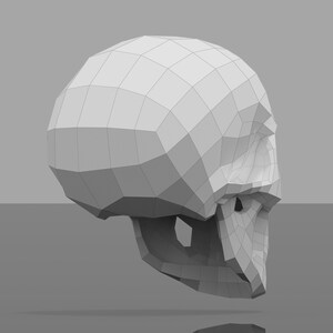 Human Skull Low Poly Paper Model Template - Etsy