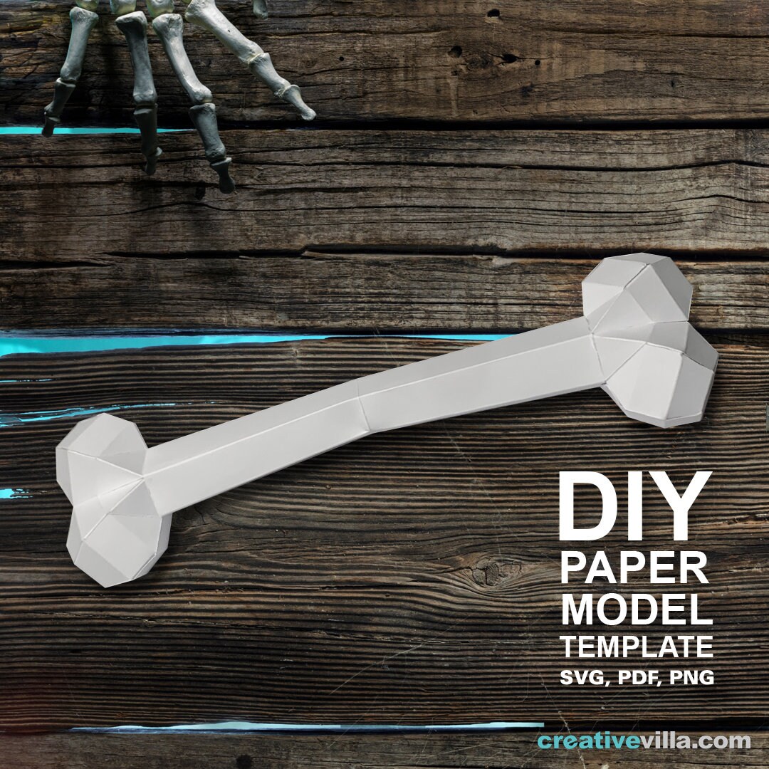 Large Bone Low Poly Paper Model Template, Paper Craft, Halloween - Etsy
