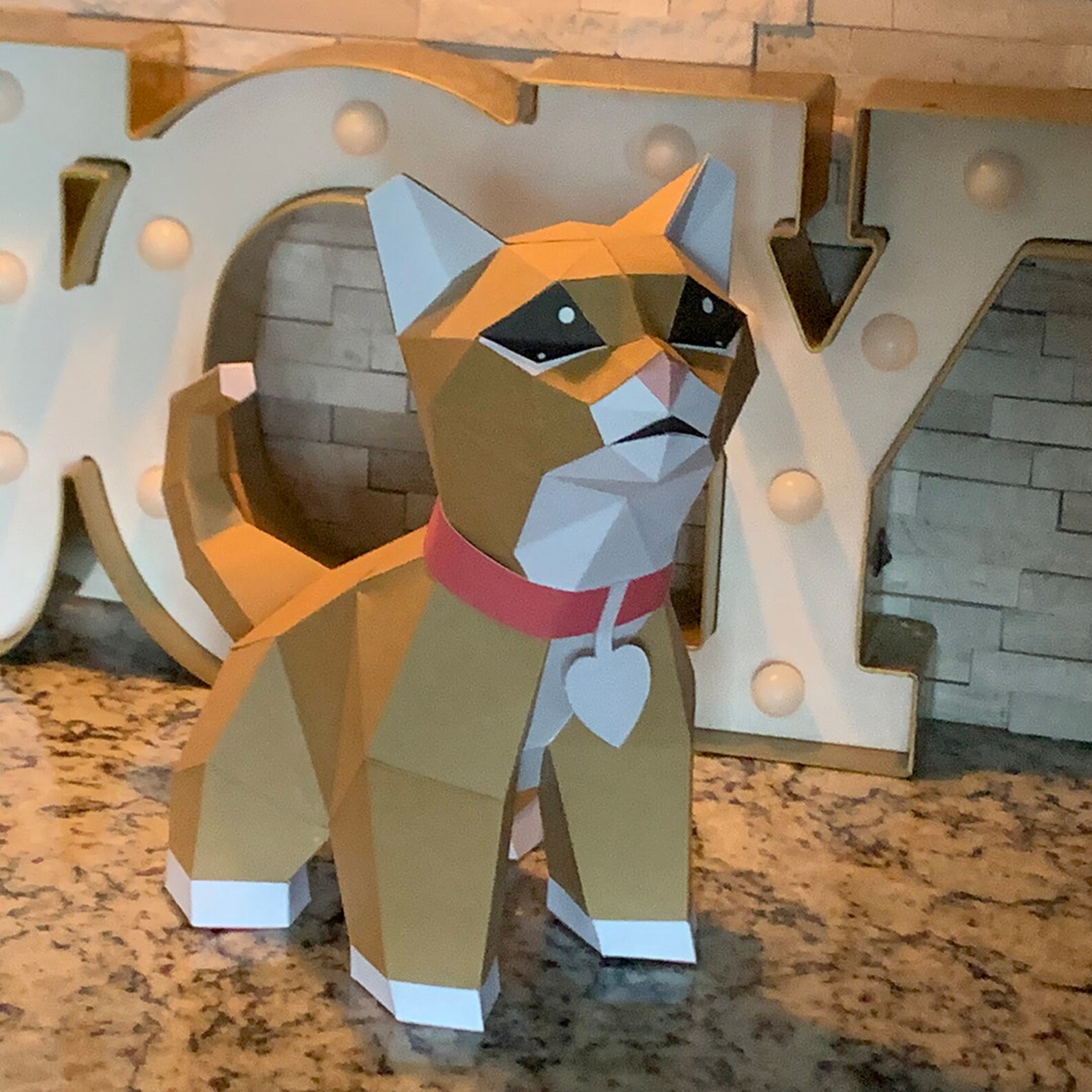 Villa Buddies - Kitten - DIY Low Poly Paper Model Template, Paper Craft ...