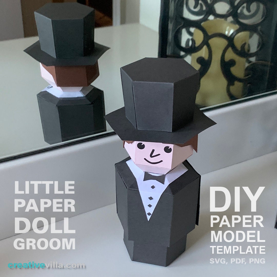 DIY Paper Groom Doll: Low Poly Papercraft Template (digital Download ...