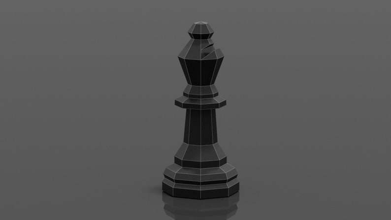 Giant Chess Piece Bishop DIY Low Poly Paper Model Template - Etsy