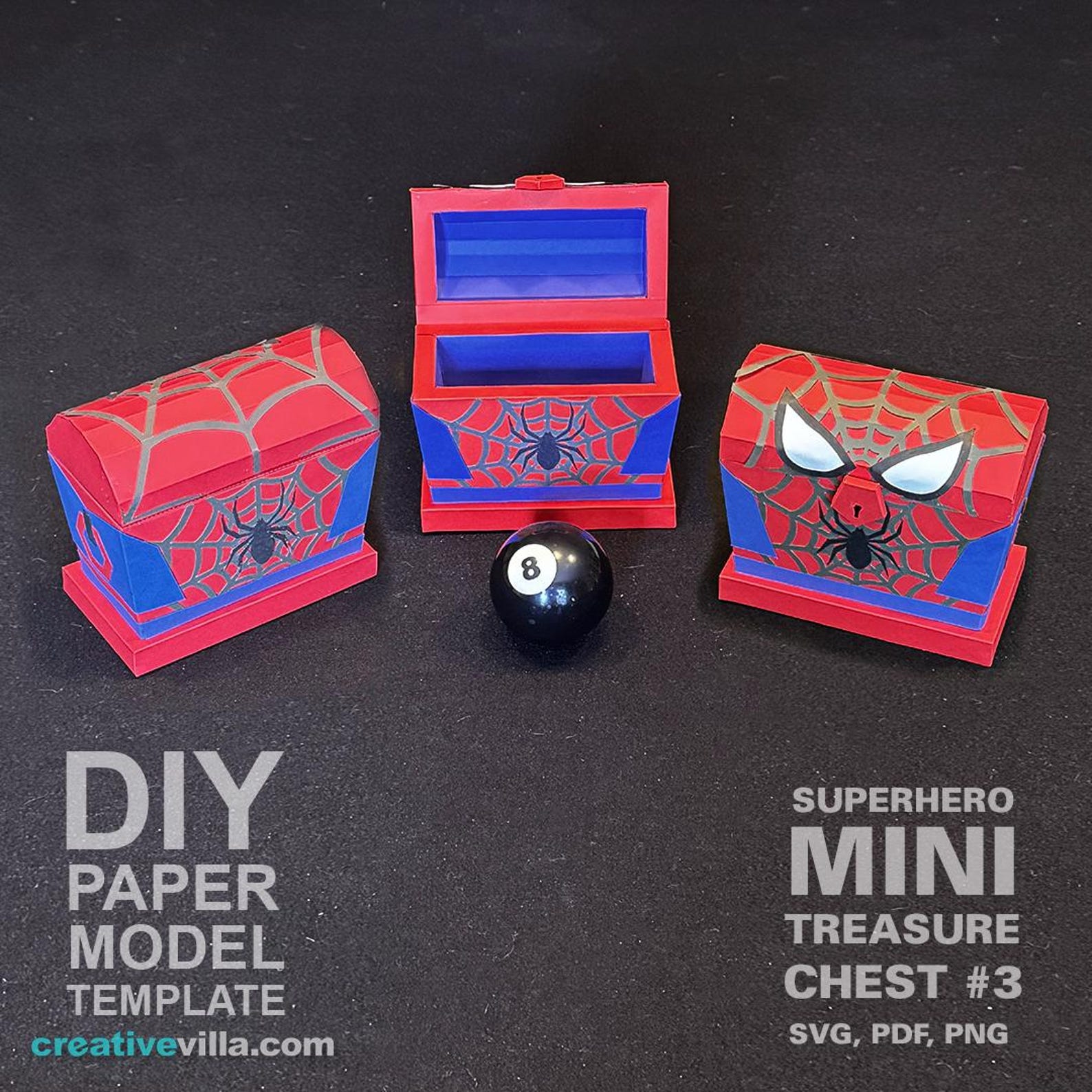 Superhero Mini Treasure Chest #3 - DIY Polygonal Paper Art Model ...