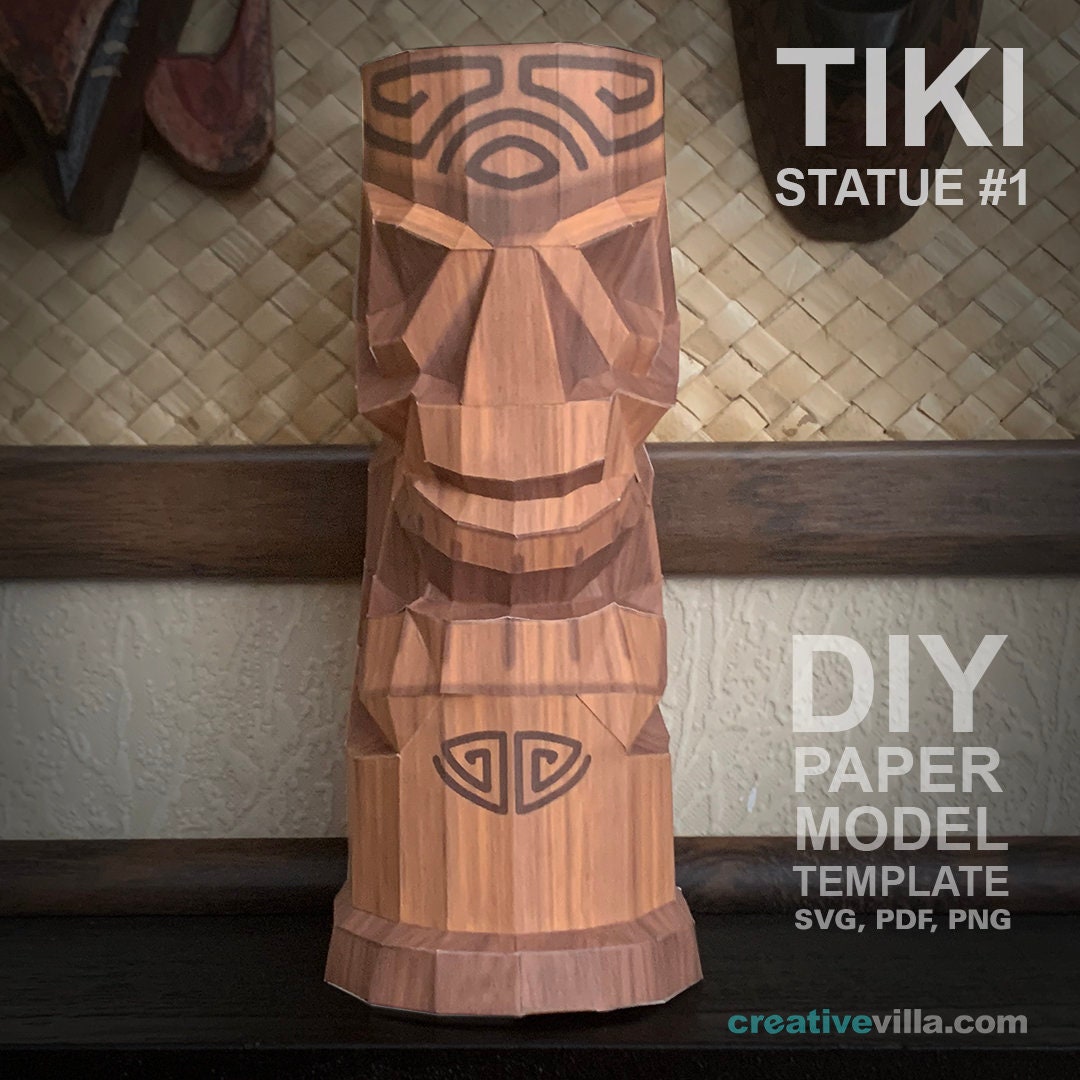 Tiki Statue 1 DIY Polygonal Paper Art Model Template Paper - Etsy