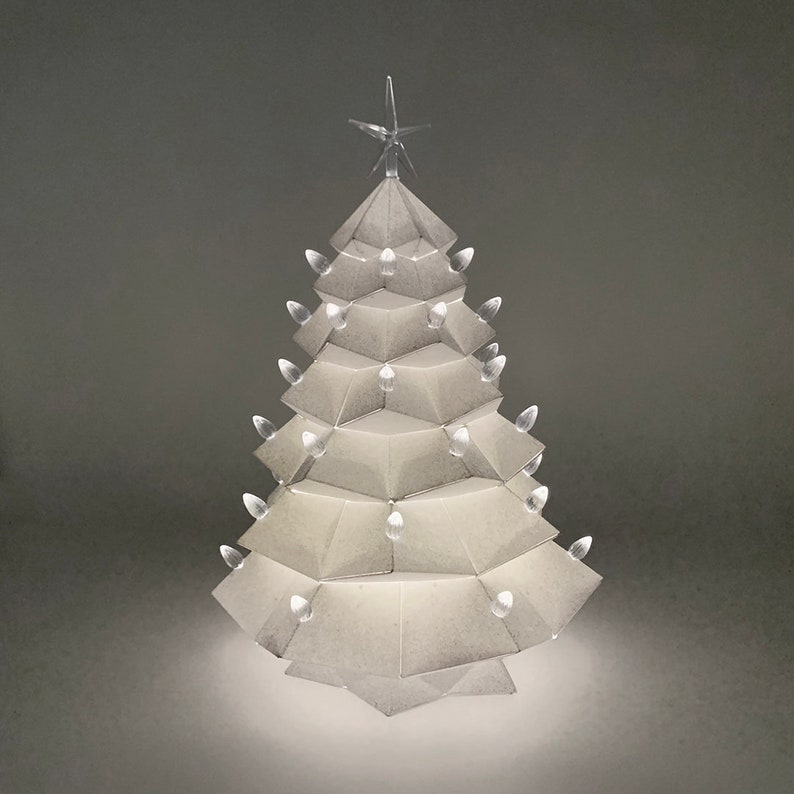 Christmas Tree Night Light DIY Low Poly Paper Model Template - Etsy