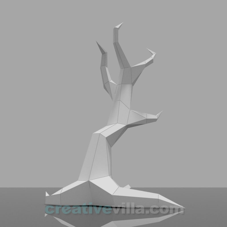 Spooky Tree Low Poly Paper Model Template - Etsy
