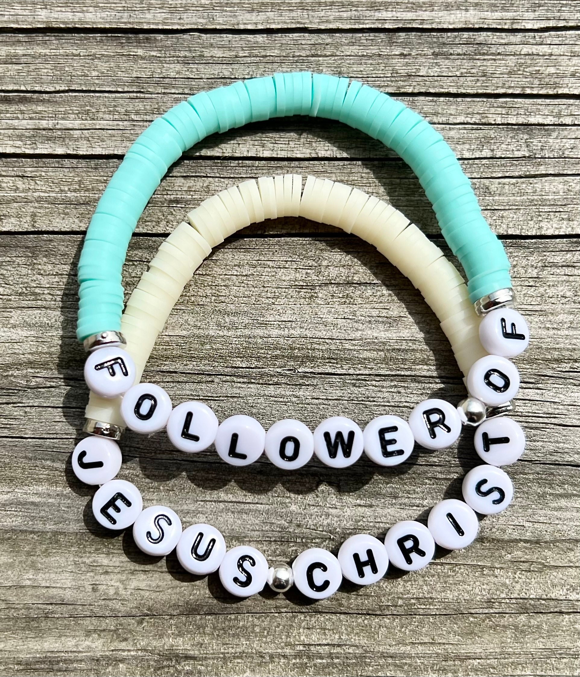 Jesus Christ Heishi Bracelet Follower of Jesus Christ Rainbow Heishi ...