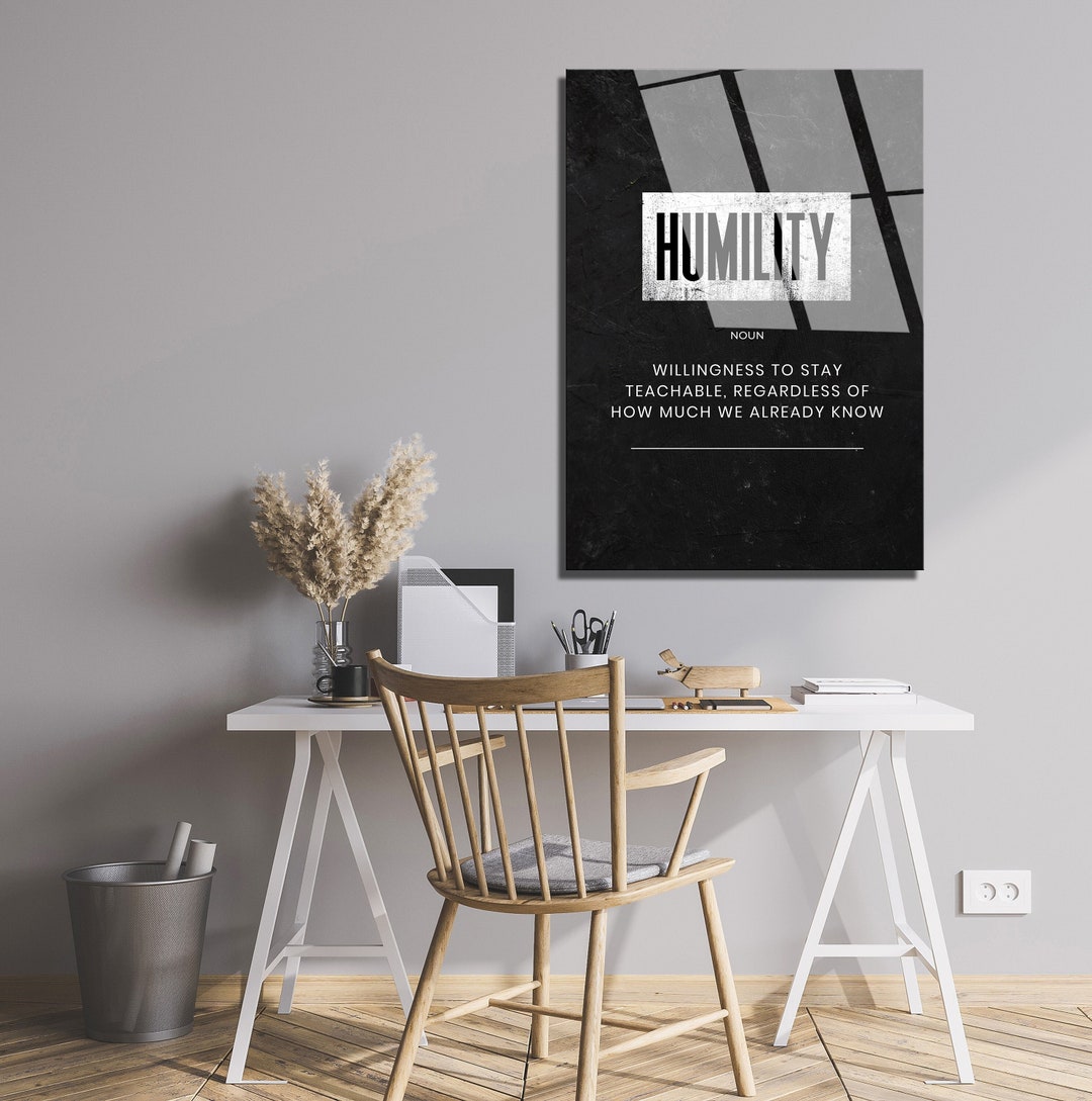 HUMILITY Definition Motivational Glass Wall Art Motivational Poster ...