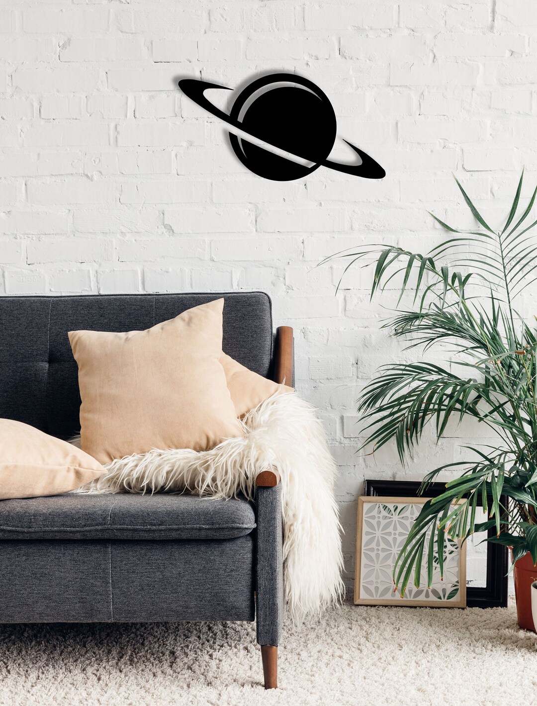 Saturn Metal Wall Art Decor Modern Saturn Metal Wall Hanging minimalist ...