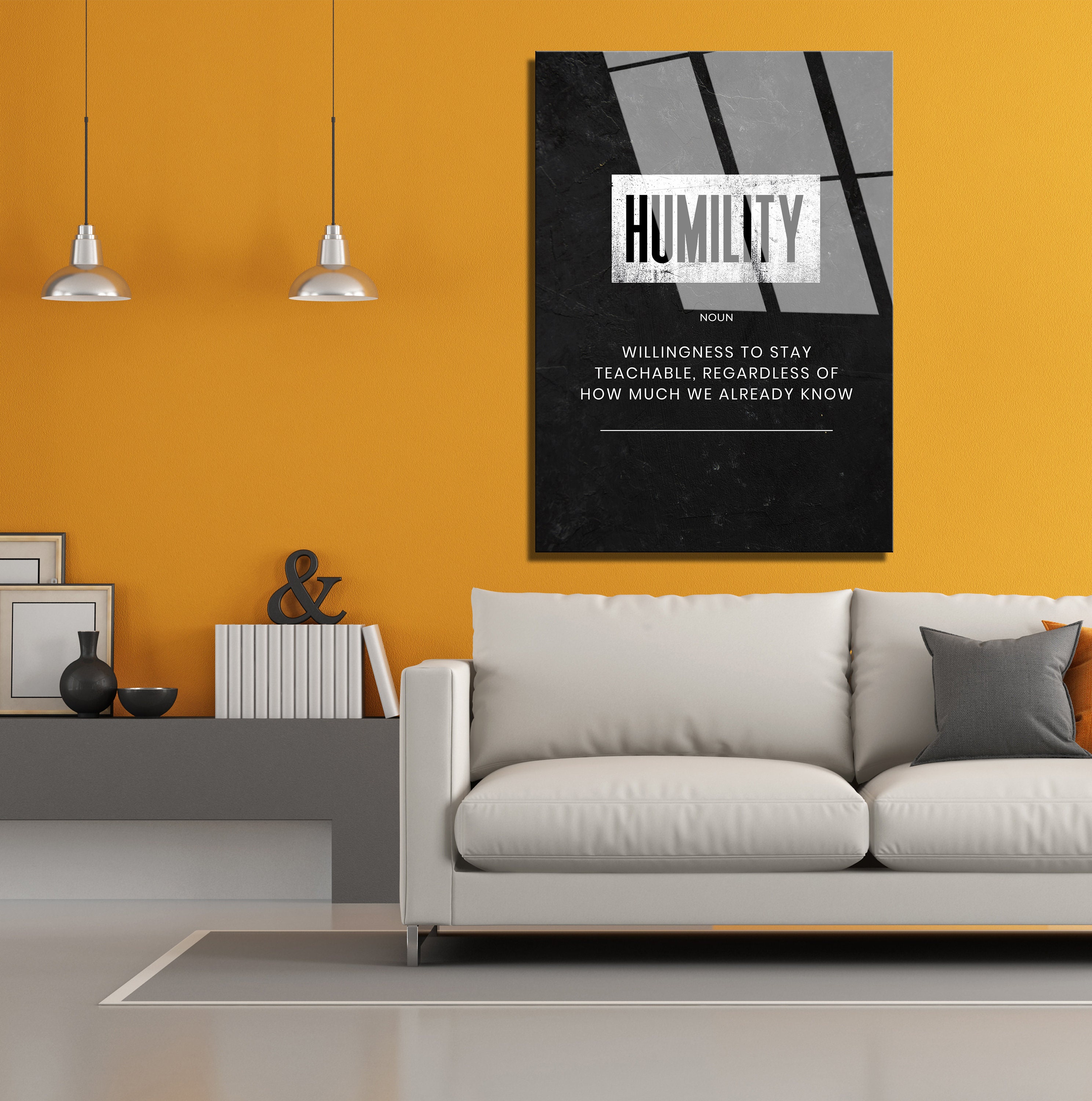 HUMILITY Definition Motivational Glass Wall Art Motivational Poster ...