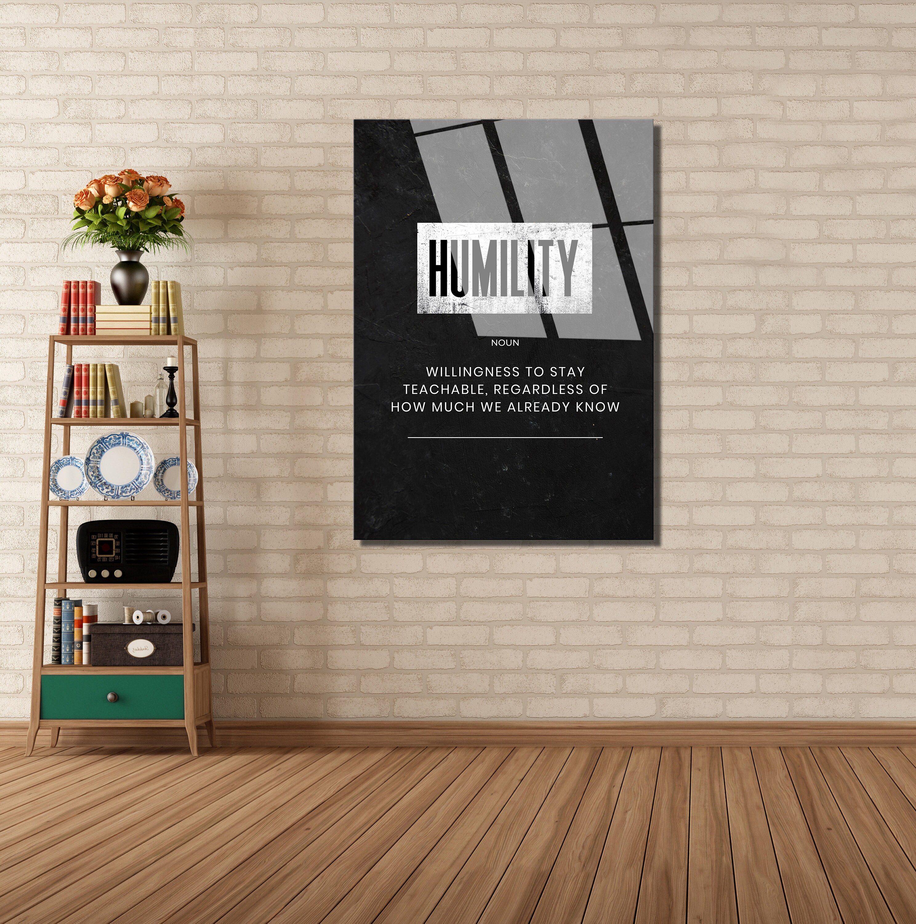 HUMILITY Definition Motivational Glass Wall Art Motivational Poster ...