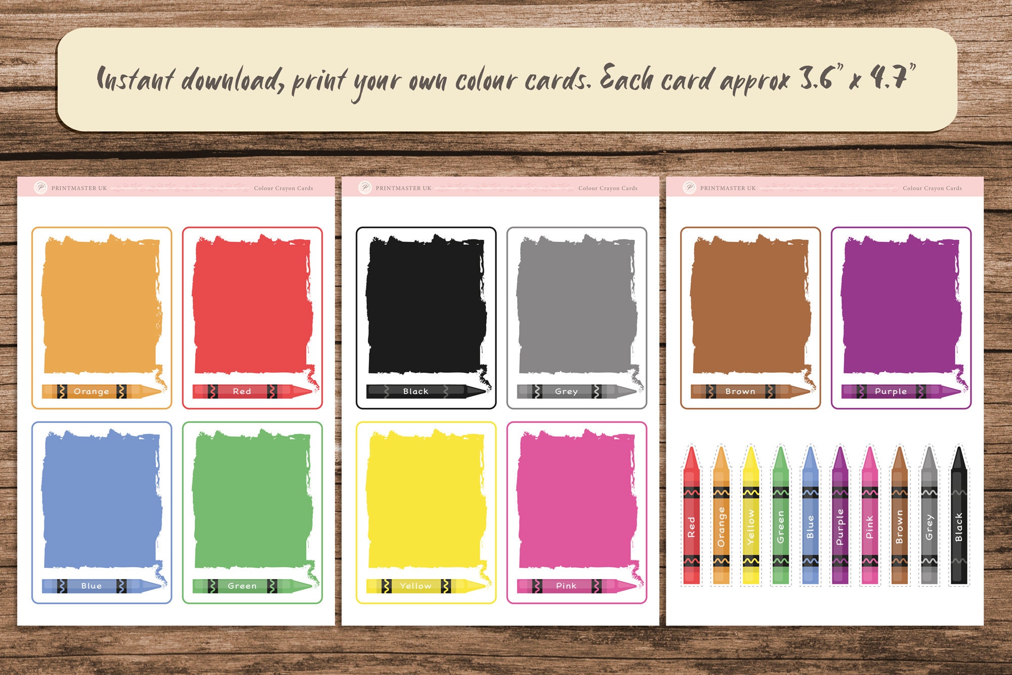 PRINTABLE, Colours, Crayons, Colour Recognition, Toddler, Preschool ...