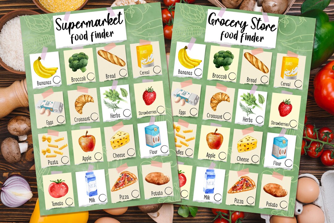 PRINTABLE, Instant Download, Supermarket & Grocery Store Food Finder ...