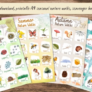 PRINTABLE, Instant Download, Spring, Summer, Autumn, Winter, Nature ...