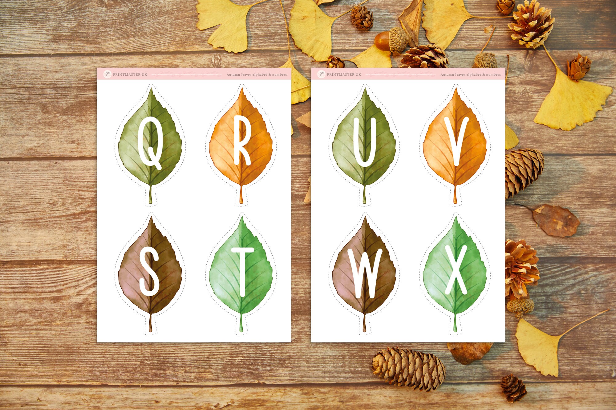 PRINTABLE DIY Autumn Leaves, CAPITAL Letters, Alphabet Phonics ...