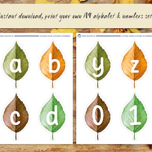 PRINTABLE DIY Autumn Leaves, Alphabet Phonics & Numbers, Nature ...