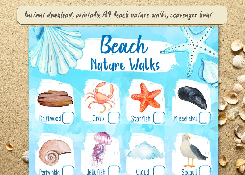 PRINTABLE Instant Download Nature Walks Checklist - Etsy