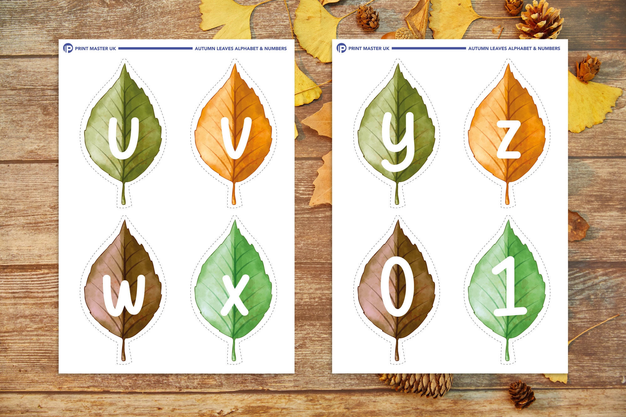 PRINTABLE DIY Autumn Leaves Alphabet Phonics & Numbers - Etsy UK