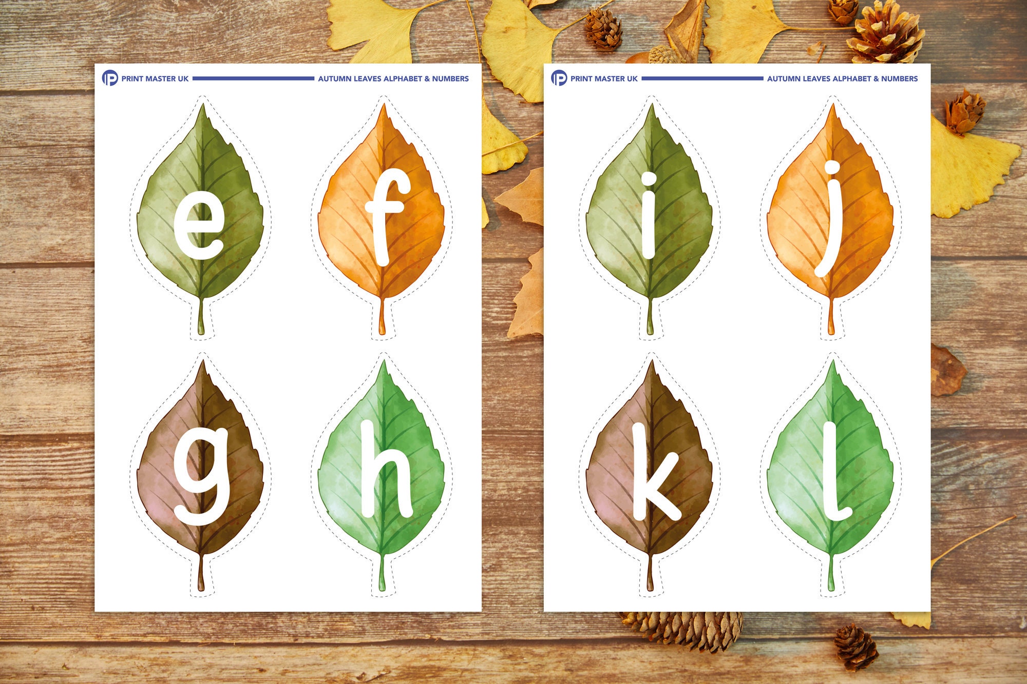 PRINTABLE DIY Autumn Leaves Alphabet Phonics & Numbers - Etsy UK