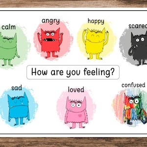 PRINTABLE Colour Monster Emotions Feelings Colours - Etsy UK