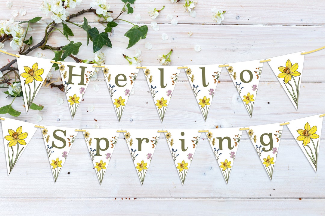 Download, DIY, PRINTABLE, Hello Spring, Floral, Flowers, Daffodil ...