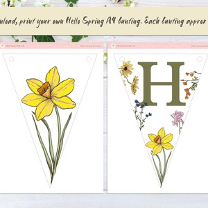 Download, DIY, PRINTABLE, Hello Spring, Floral, Flowers, Daffodil ...