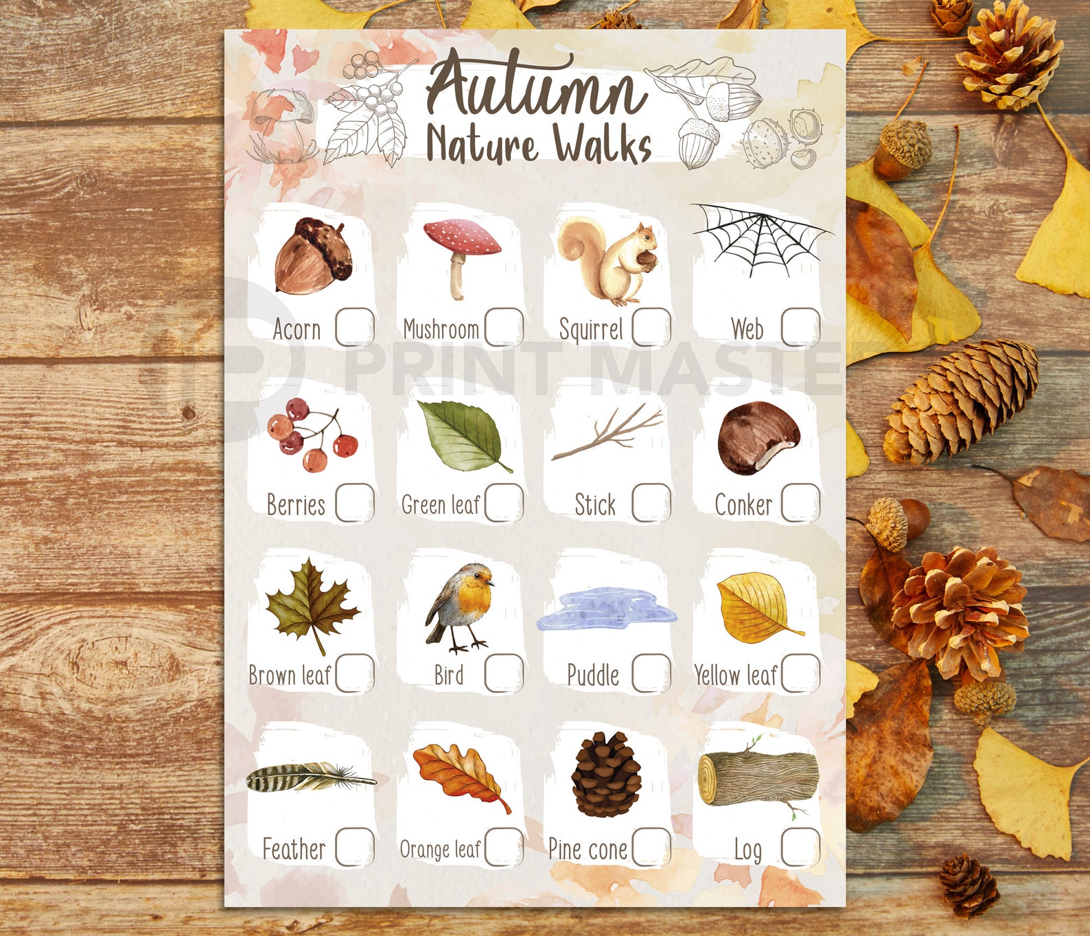 PRINTABLE, Instant Download, Spring, Summer, Autumn, Winter, Nature ...
