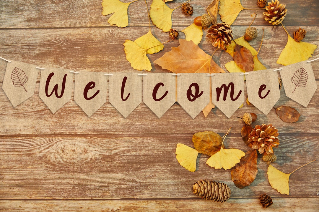 PRINTABLE, Autumn, Welcome, Natural, Neutral Aesthetic, Hessian Effect ...