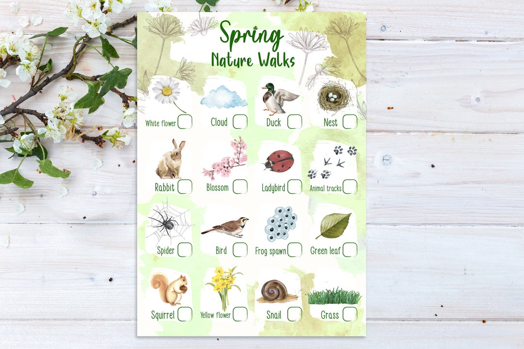 PRINTABLE, Instant Download, Nature Walks, Checklist, Scavenger Hunt ...