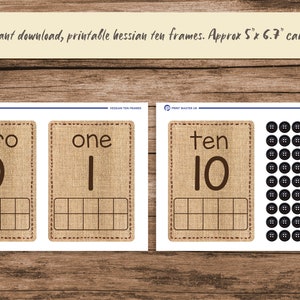 PRINTABLE, Hessian Effect, Ten Frame, Counting, Numeracy, 0-10, Number ...
