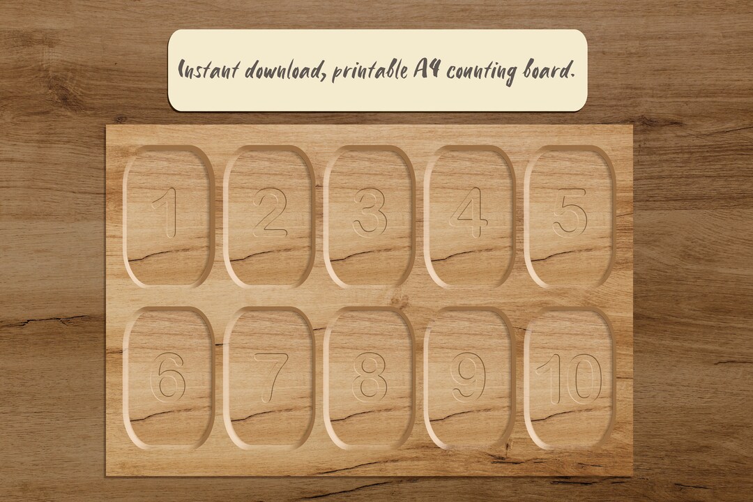 PRINTABLE, Download, A4, Wooden/ Wood Style, Counting Board, Five, Ten ...