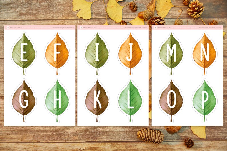 PRINTABLE DIY Autumn Leaves, CAPITAL Letters, Alphabet Phonics ...