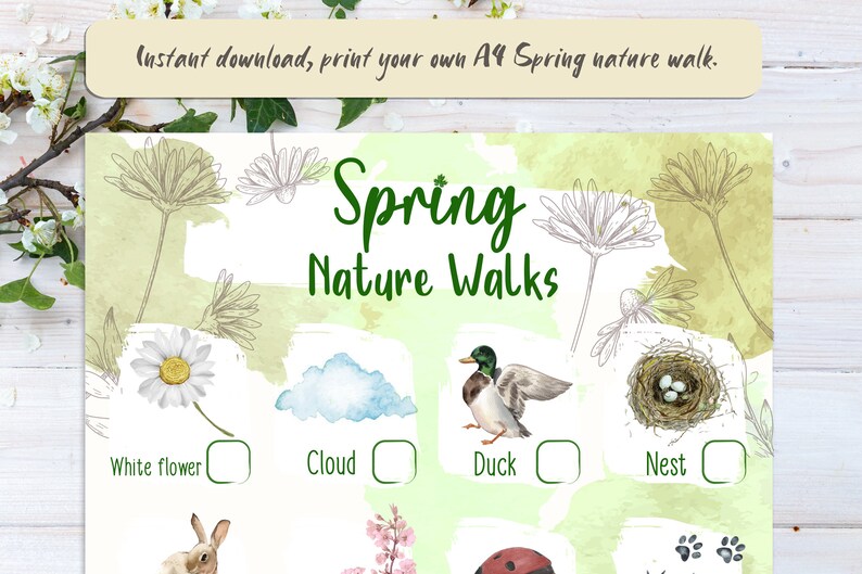 PRINTABLE, Instant Download, Nature Walks, Checklist, Scavenger Hunt ...