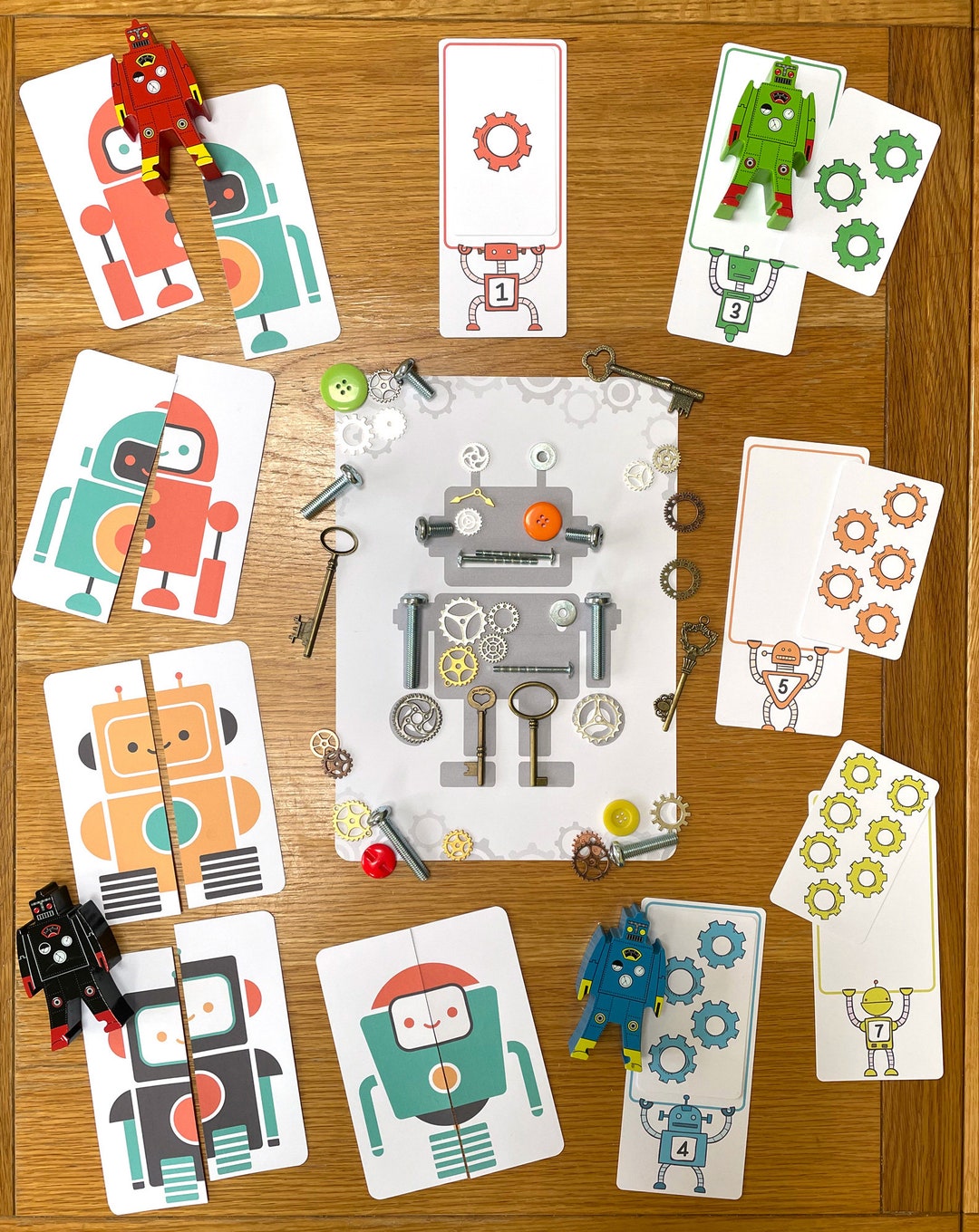 Download, PRINTABLE, DIY, Robots, Number 1-10, Loose Parts, Symmetry ...