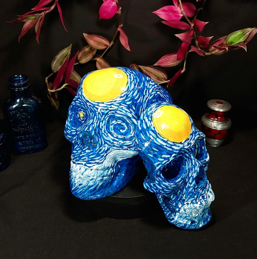 Starry Night Skull - Etsy