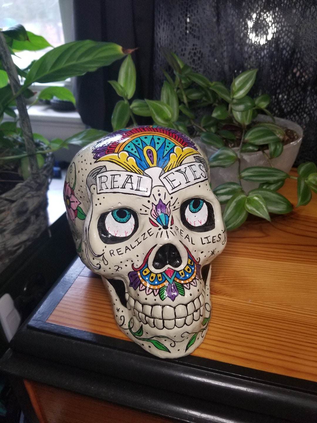 Large Flash Tattoo Cement Skull - Etsy