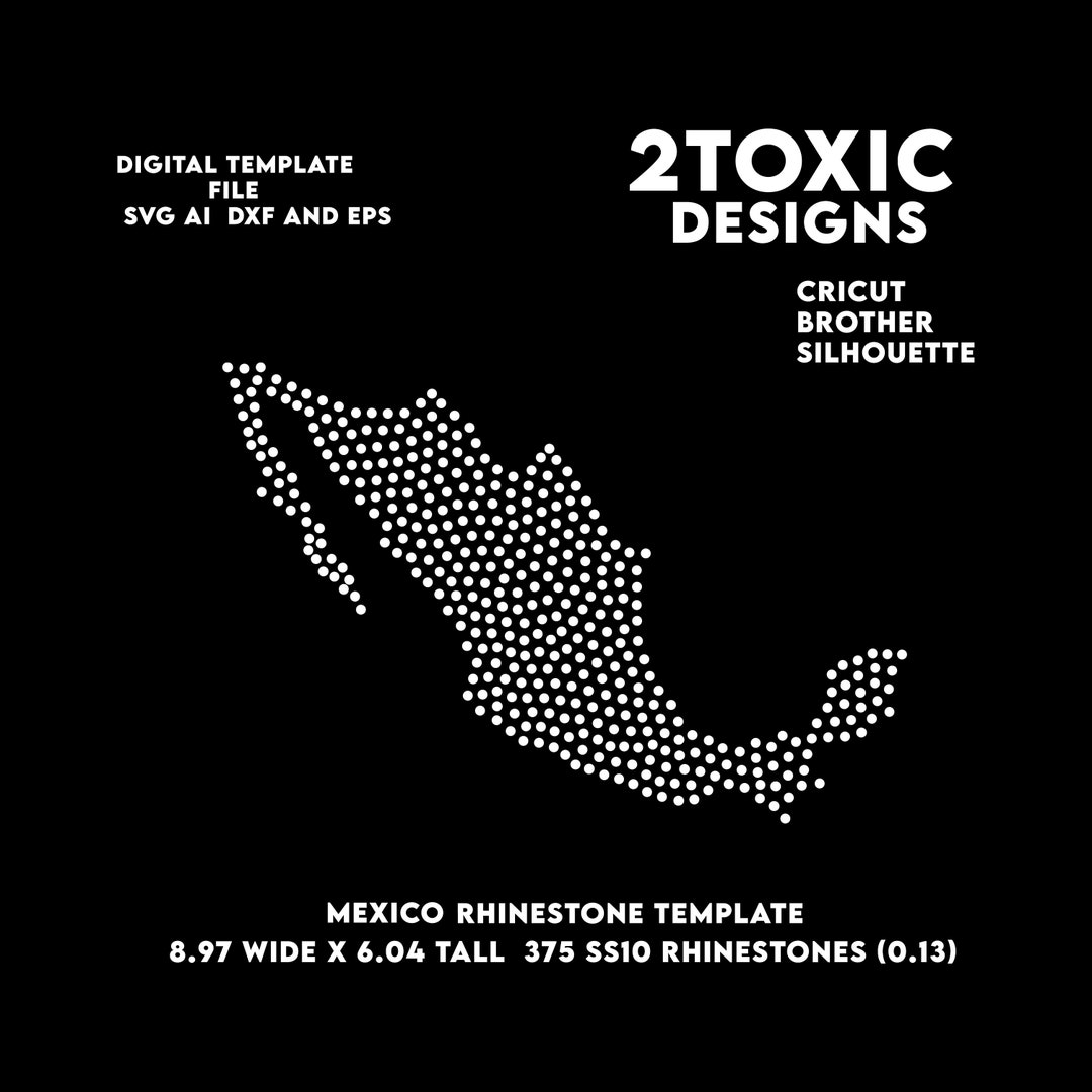 Mexico Country Rhinestone Template Digital Download, Svg, Eps, Png, Dxf ...