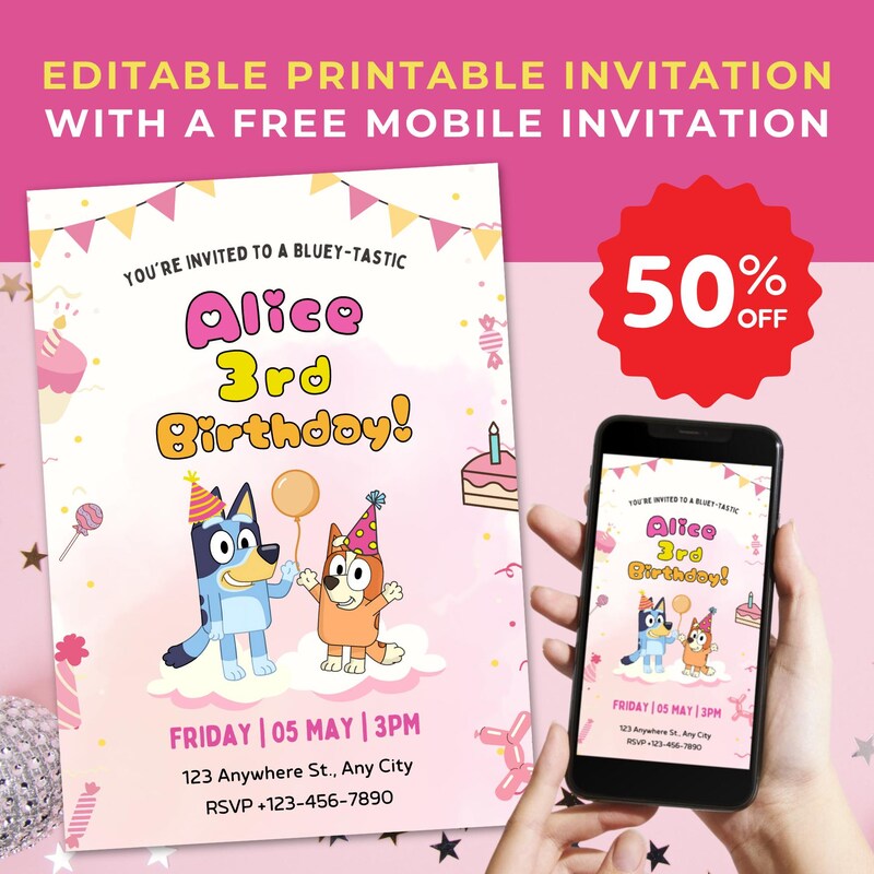 Bluey Invitation - Etsy