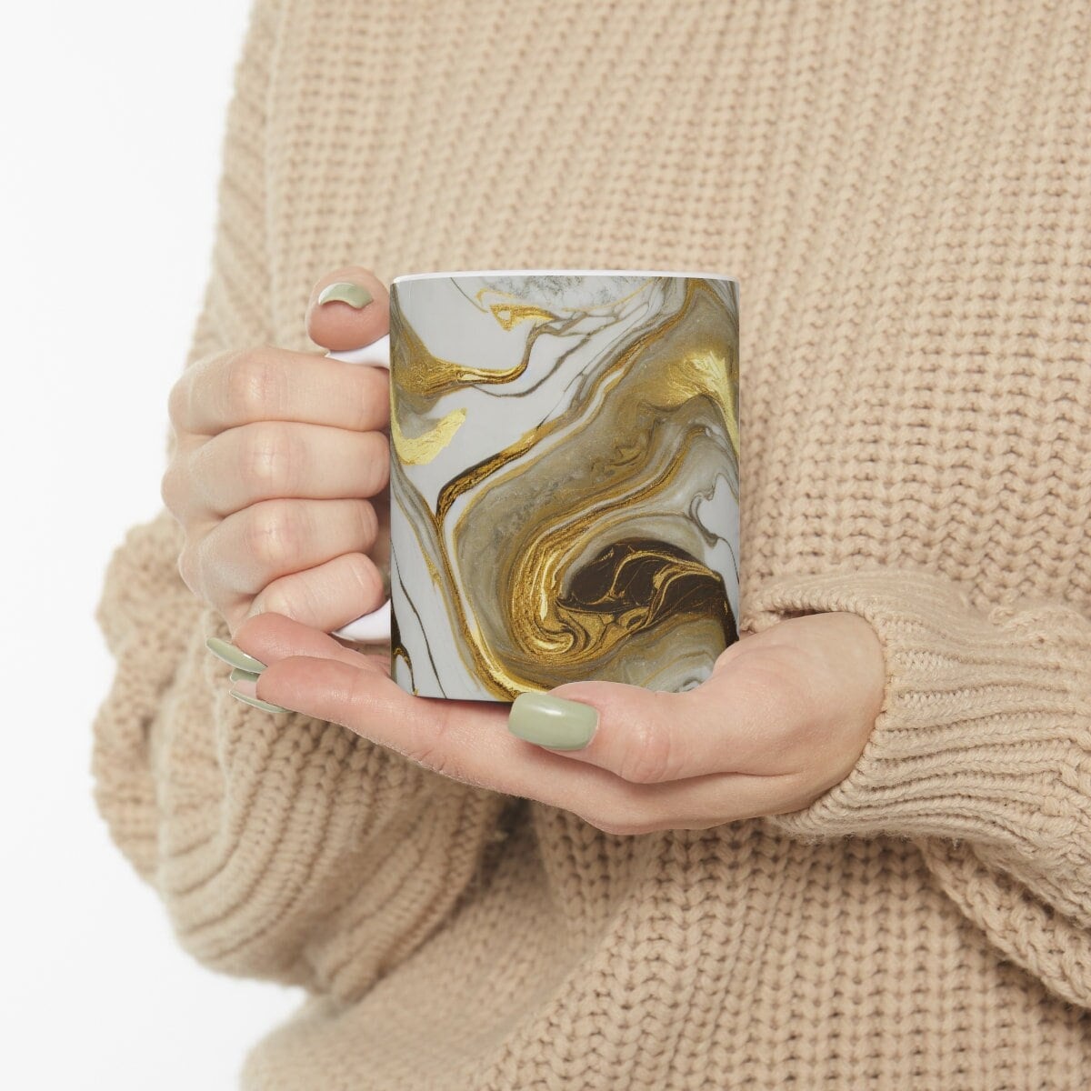 White and Gold Marble Textures Mug, Marble Mugs, Coffee Mug, Home Decor, Ceramic Coffee Mug ...