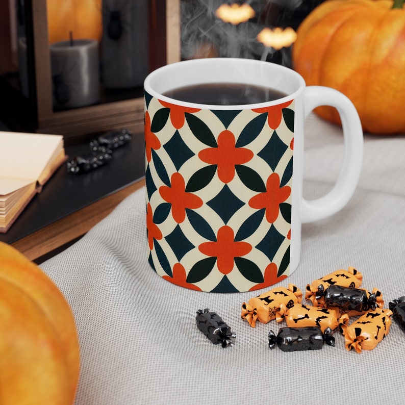 Floral Mug, Scandinavian Decor, Floral Print, Seamless Pattern, Finnish ...
