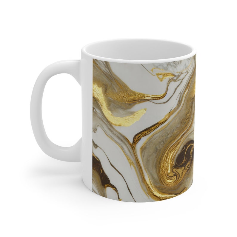 White and Gold Marble Textures Mug, Marble Mugs, Coffee Mug, Home Decor ...